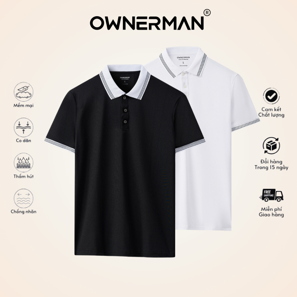 Áo polo nam Ownerman áo thun nam cao cấp chính hãng vải cotton mát mịn ...