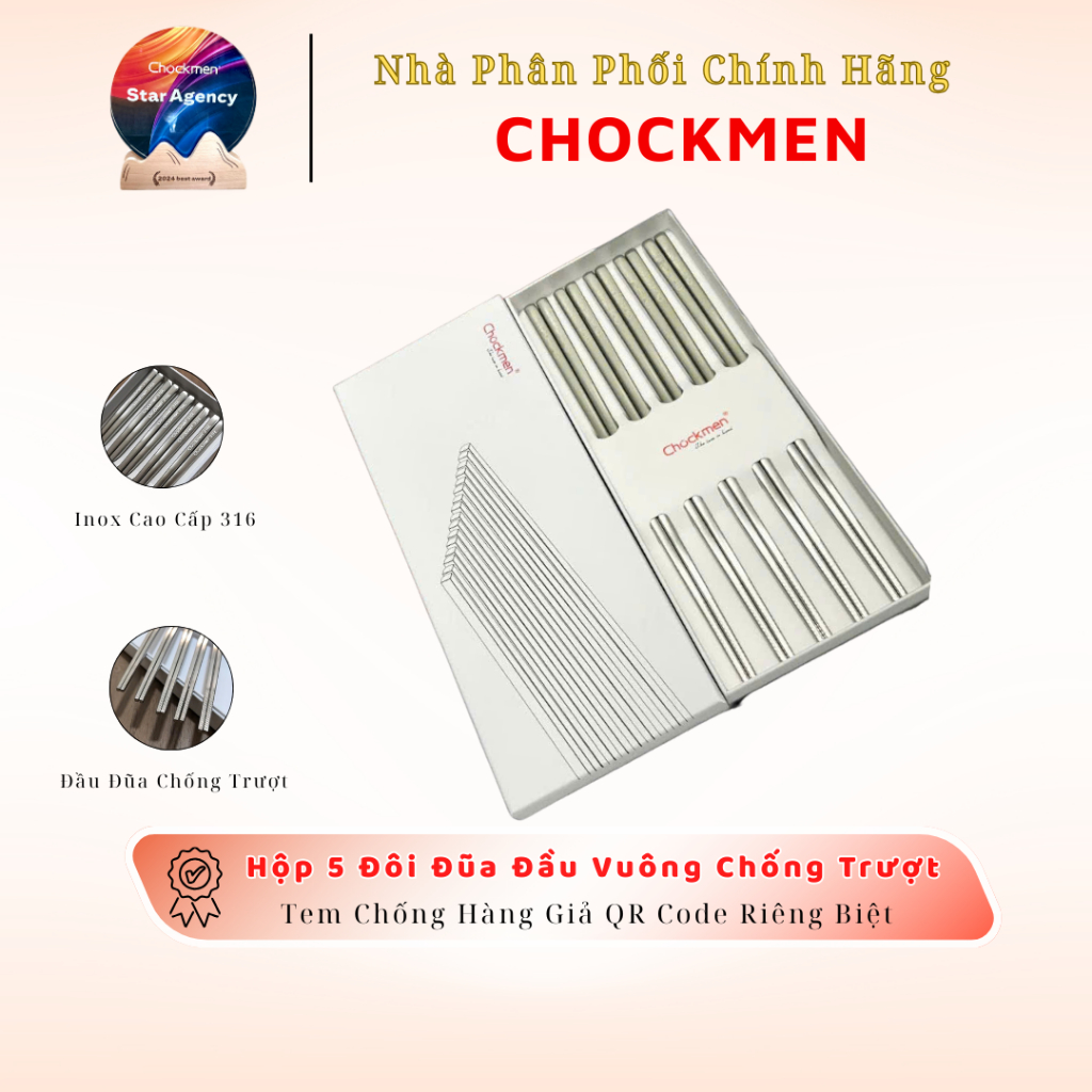 Đũa Inox Chống Trượt Chockmen Hộp 5 Đôi Đũa Ăn Cơm Inox Cao Cấp | Shopee Việt Nam