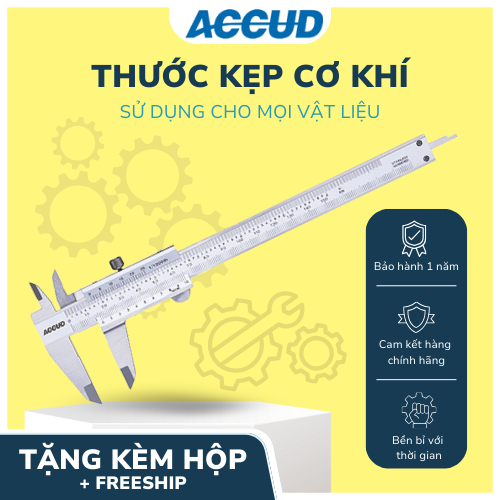 Thước Kẹp Cơ Khí ACCUD 120-14 – Dải đo 0–150mm, 0-200mm, 0–300mm. Độ chính xác ±0.05mm, Thép ...