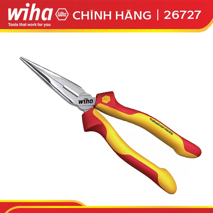 Kìm mũi nhọn 200mm cách điện 1000V Wiha 26727 | Shopee Việt Nam