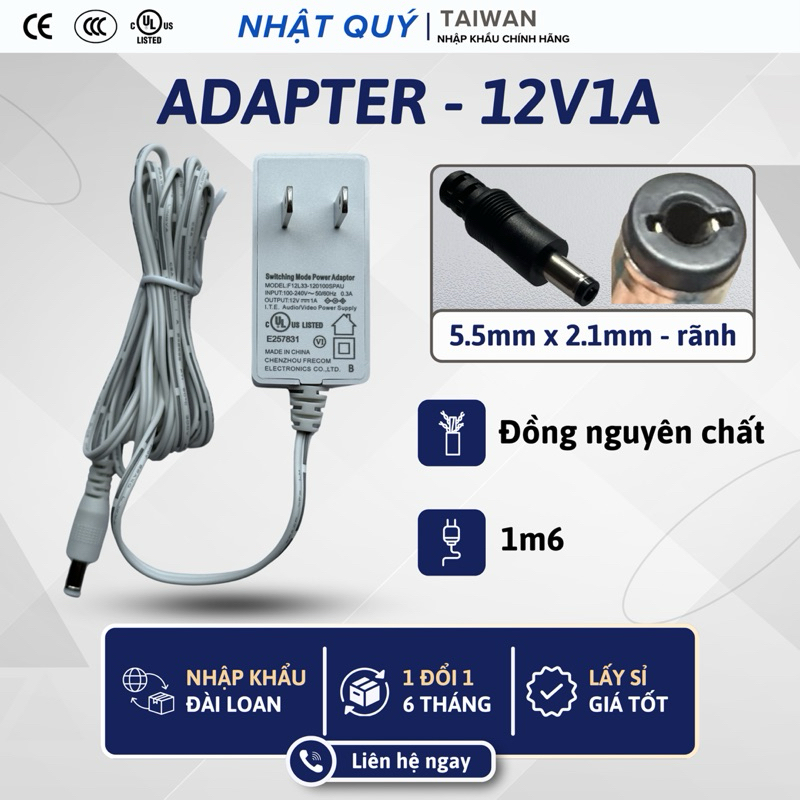 Nguồn Adapter 12v1a - Jack 5.5mm x 2.1mm (rãnh) - Sạc 12v 1a dùng cho camera wifi,... | Shopee ...