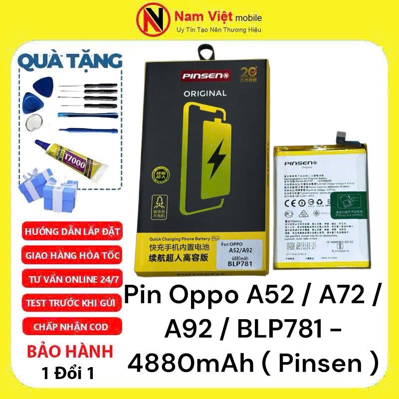 Pin Oppo A52 / A72 / A92 / BLP781 - 4880mAh ( Pinsen ) | Shopee Việt Nam