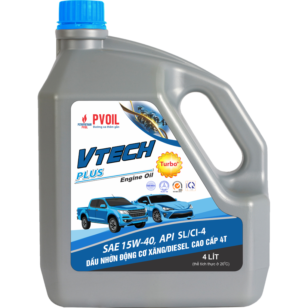 Dầu nhớt ô tô PVOIL VTECH PLUS 15W-40 API CI-4/SL – Chính Hãng, 4L ...