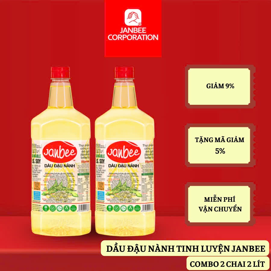 Dầu Đậu Nành Janbee Combo 2 chai 2L | Shopee Việt Nam