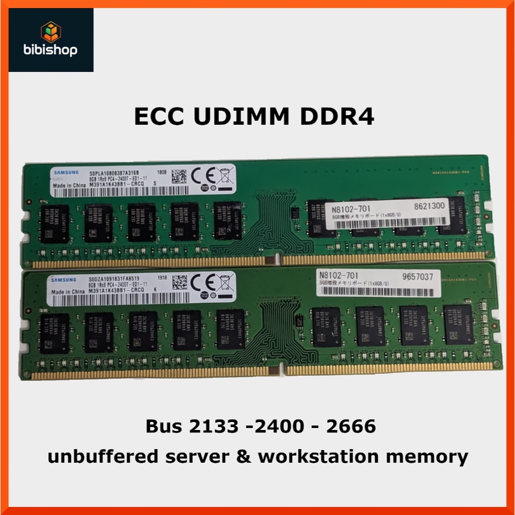 Ram ddr4 ecc Udimm 16gb 8gb bus 2133, 2400, 2666 (ecc unbuffered ...