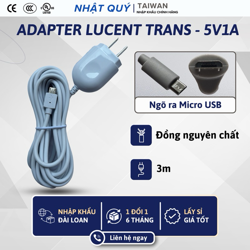 Nguồn Adapter 5v1a micro usb Lucent Trans - sạc 5v 1a cho camera wifi ...