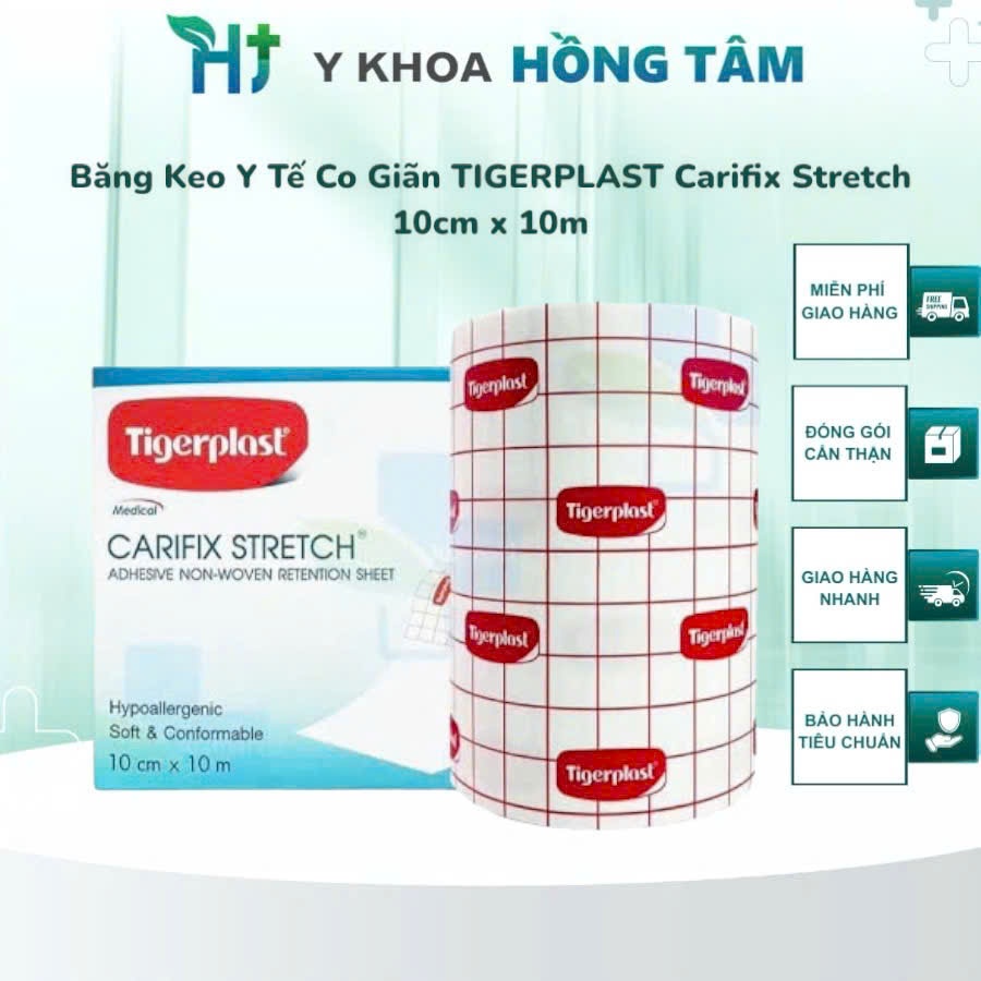 Băng Keo Y Tế Co Giãn TIGERPLAST Carifix Stretch (10cm x10m), Cố Định ...