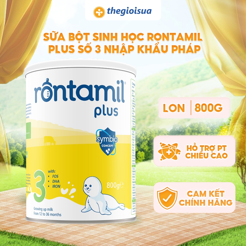 Sữa bột sinh học Rontamil Plus số 3 nhập khẩu Pháp 800g- dành cho trẻ ...