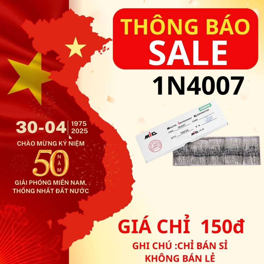 SET 100 CON Diode 1N4007 Chỉnh Lưu 1A 1KV DO-204AL | Shopee Việt Nam