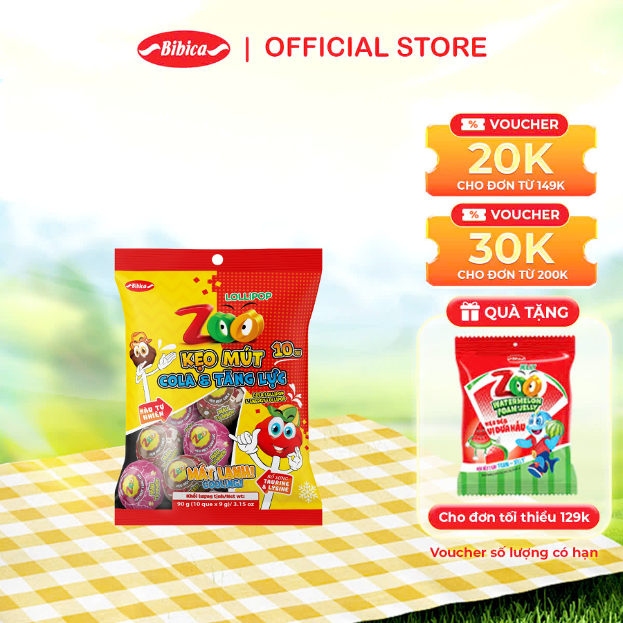 Kẹo Mút Zoo Cola - Tăng Lực Bibica 90g | Shopee Việt Nam
