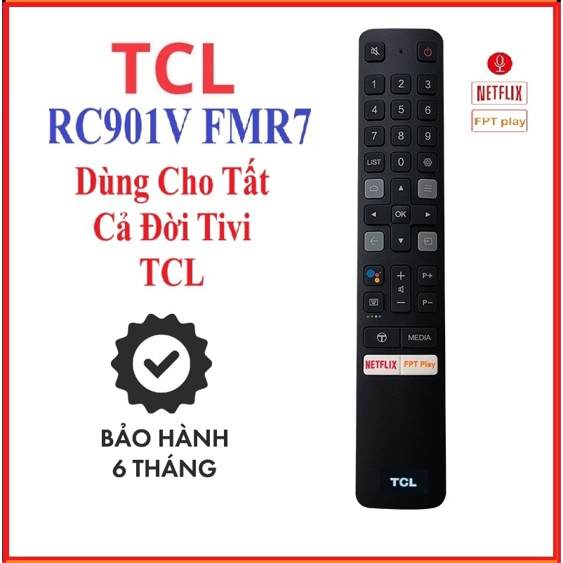Remote Điều Khiển Tivi TCL Giọng Nói RC901V Dùng cho tất cả đời tivi TCL | Shopee Việt Nam