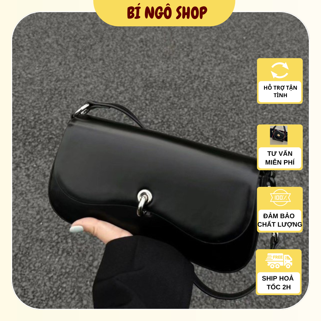 Túi xách nữ kẹp vai basic màu đen cá tính nổi bật.Túi xách màu đen đẹp ...