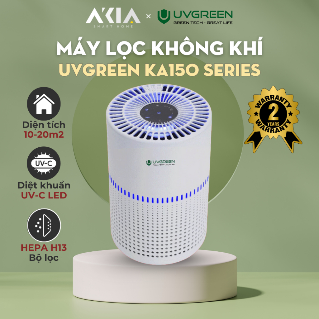 Máy lọc không khí UVGREEN KA150 - Công nghệ UVC LED, Dùng được tinh dầu - Chính hãng | Shopee ...