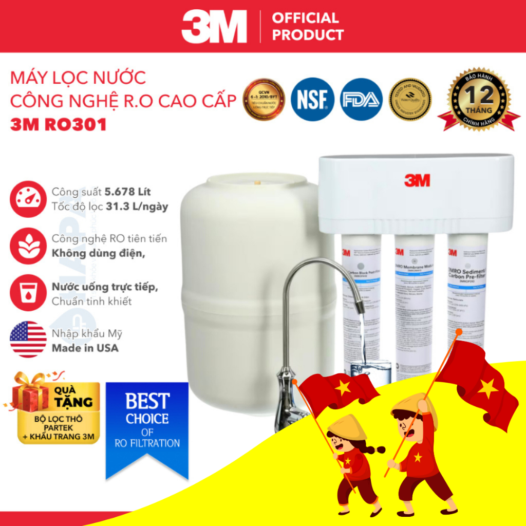 Máy Lọc Nước RO 3M RO301 Cao Cấp Chính Hãng 3M Mỹ - Nước Tinh Khiết ...