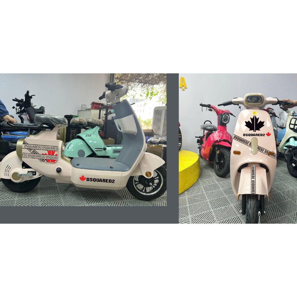 Tem dán xe Điện VC,K1,V1 mẫu Lá Phong DSQ | Decal 3 lớp chống nước ...