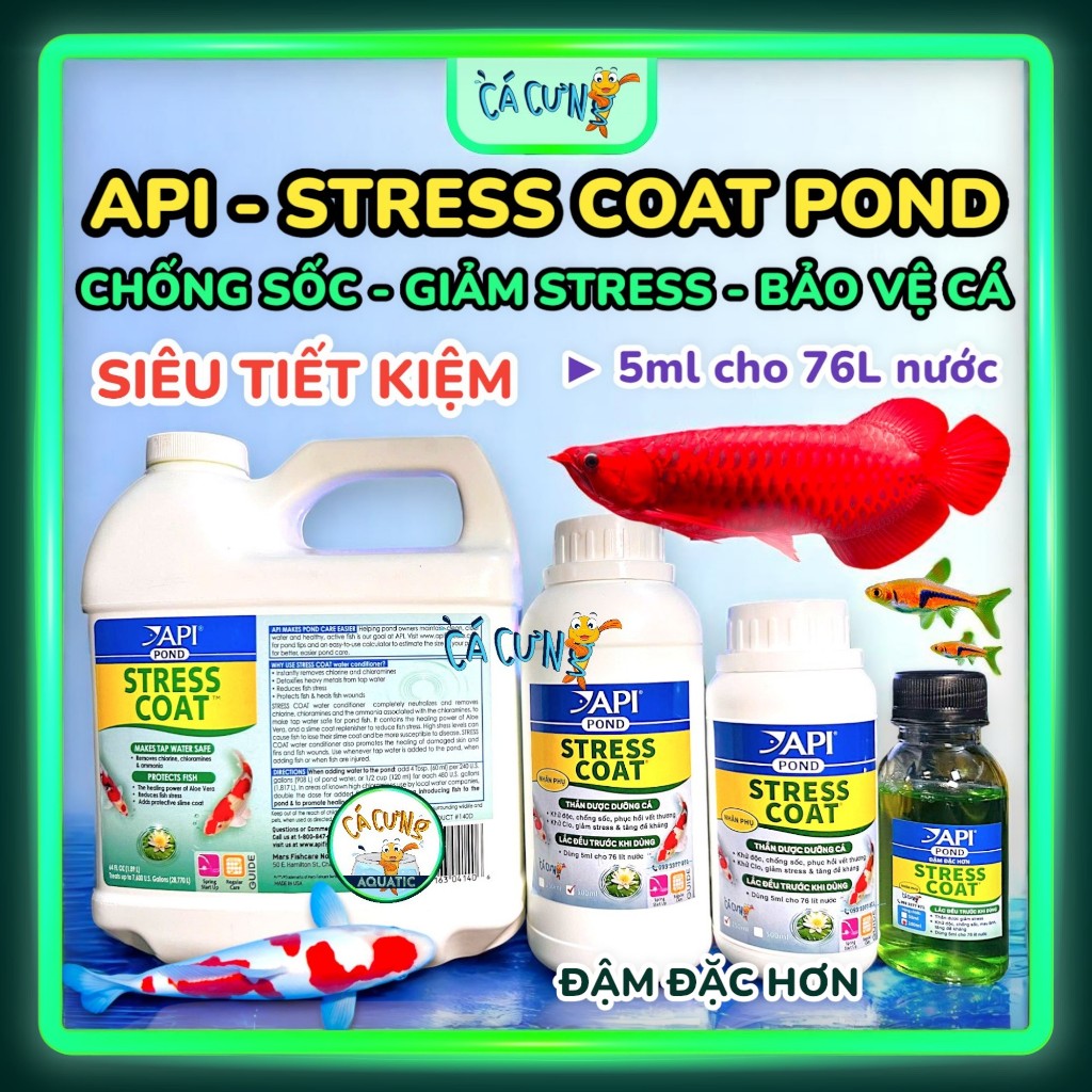 API STRESS COAT POND - Thảo Dược Giảm Stress Cá, Xử Lý Nước, Khử Clo ...