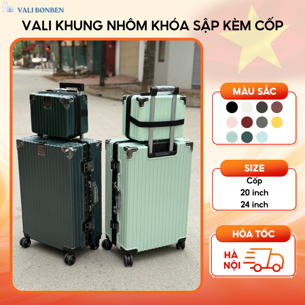 Vali Size 20/24 Kèm Cốp Size 14, Vali Đựng Đồ Khóa Sập Size 14/20/24 ...