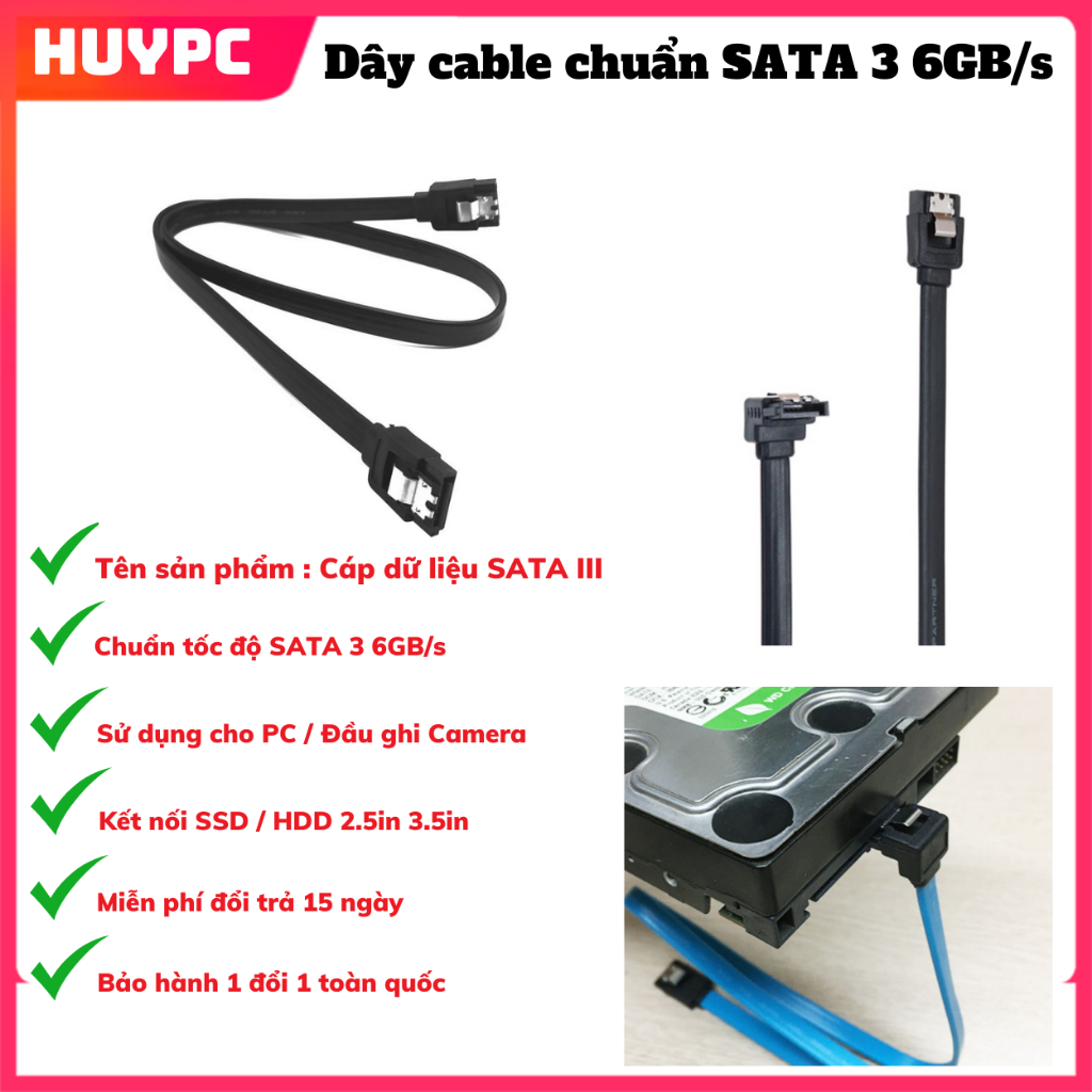 Dây cáp dữ liệu SATA 3 6GB cho ổ cứng HDD, SSD | Shopee Việt Nam