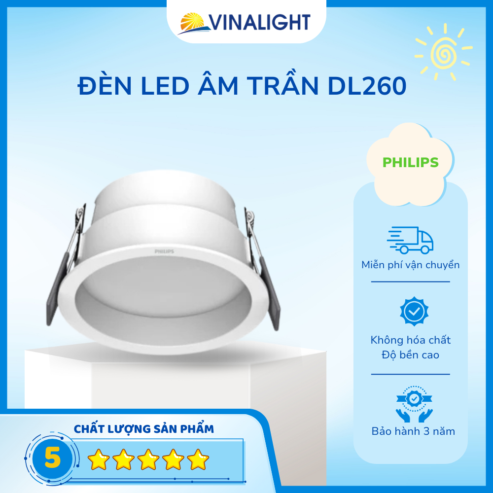 Đèn LED âm trần DL260 Philips công suất 11W D90 hàng chính hãng ...