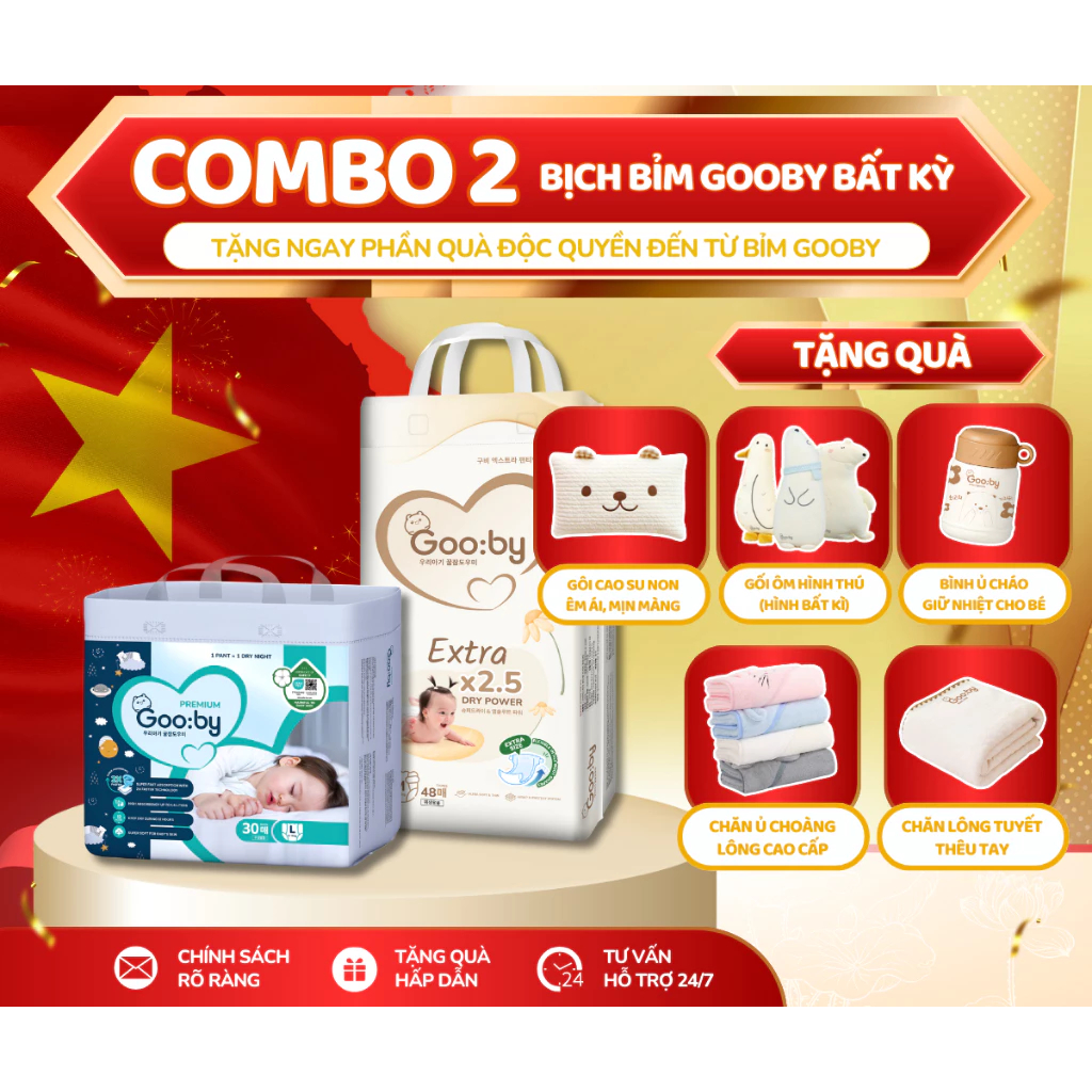 (Tặng Quà) Combo 2 Bịch Tã/bỉm quần dán Gooby EXTRA /Premium chống tràn ...