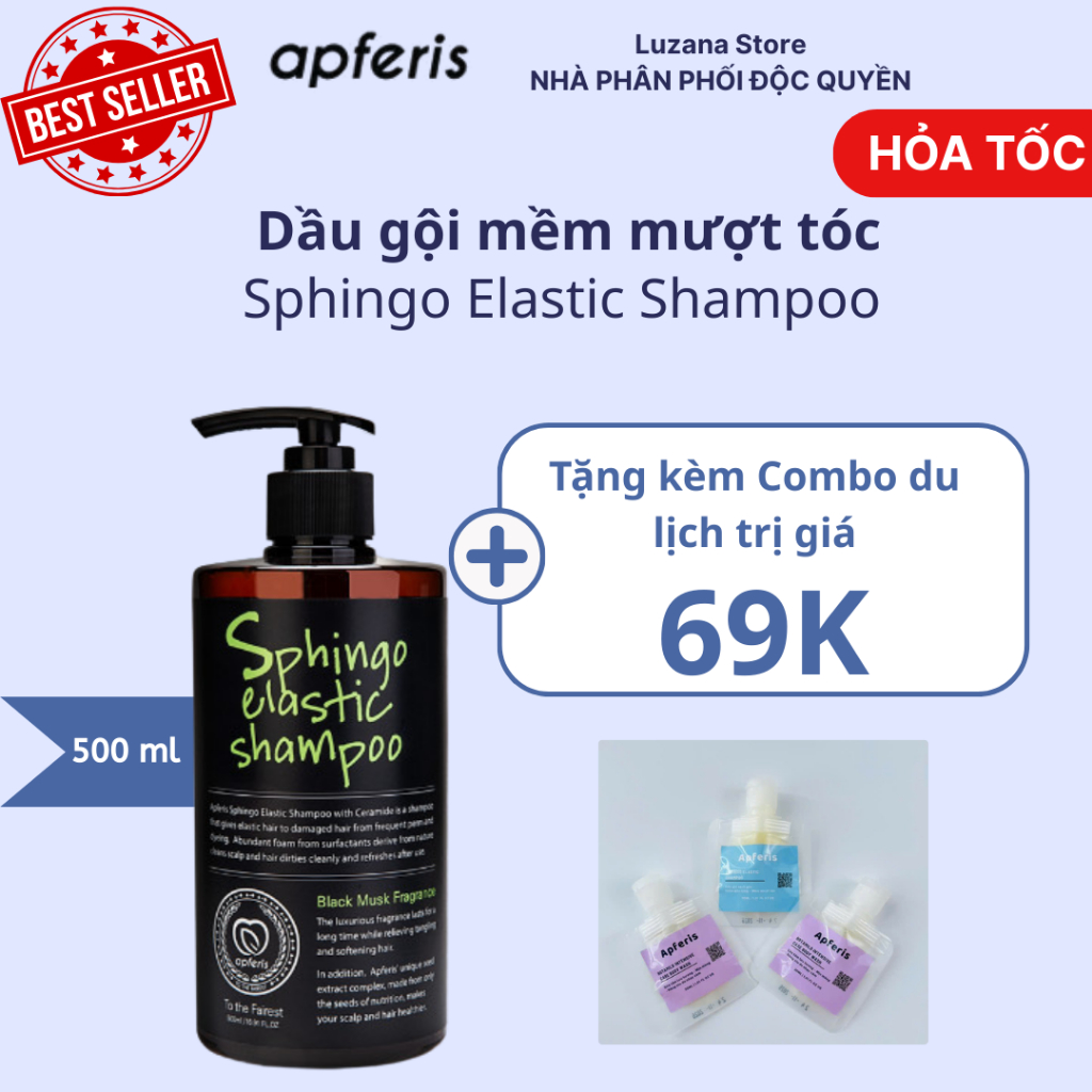 Dầu gội phục hồi và dưỡng tóc Apferis - Sphingo Elastic Shampoo - 500ml ...
