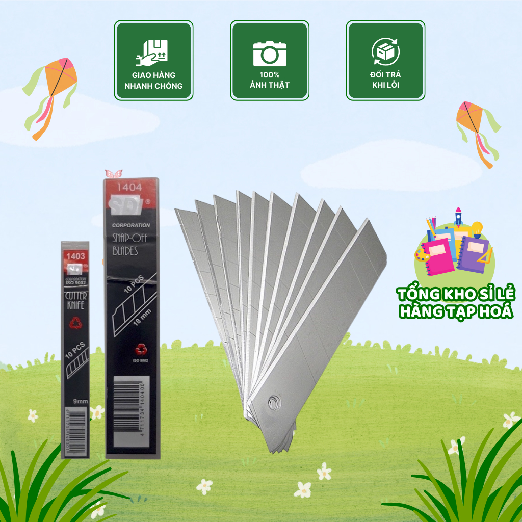 HỘP 10 LƯỠI DAO RỌC GIẤY SDI LOẠI TO HÀNG CÔNG TY VIỆT NAM | Shopee ...