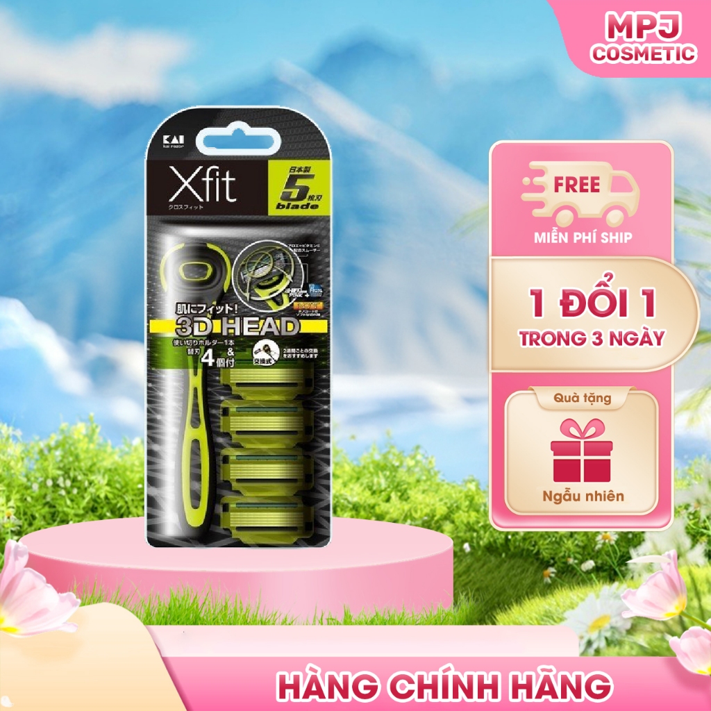 Dao Cạo Râu 5 Lưỡi Kép Kai Razor 3D Head Xfit 01307 (Set 1 Cây Và 4 ...