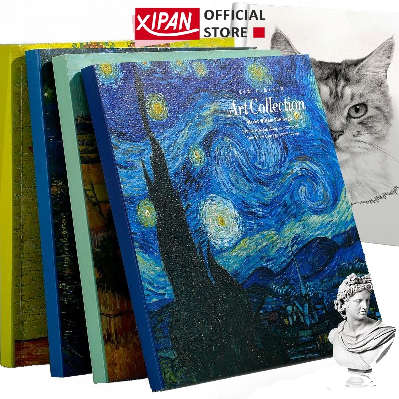 Sổ vẽ phác thảo Sketchbook Van Gogh 20K 80 trang sổ vẽ màu nước Xipan ...