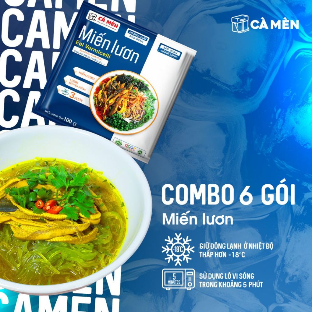 Miến lươn Cà Mèn Foods combo 6 gói 100gram ăn liền Miến lươn đông lạnh ...
