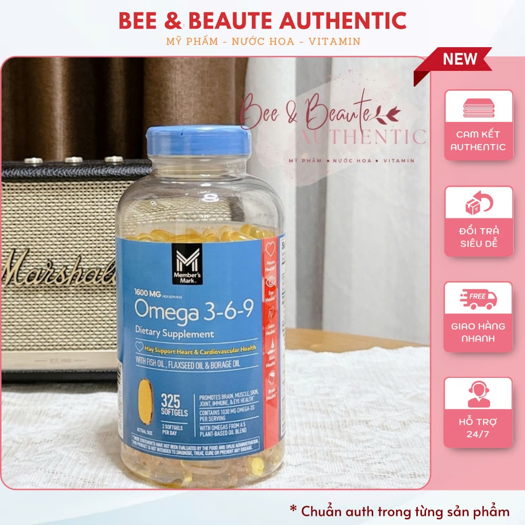 Viên uống dầu cá Omega 369 Member's Mark 325 viên hàng Mỹ tốt cho tim ...