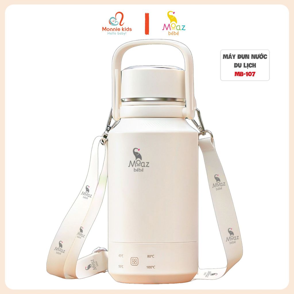 Bình đun nước pha sữa du lịch Moaz Bebe MB107 cho bé, ấm đun nước siêu ...
