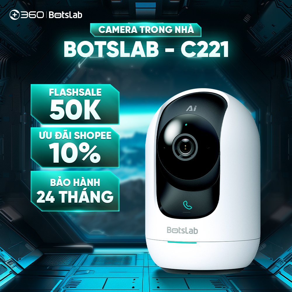 Camera Wifi Trong Nhà Xoay 360° BOTSLAB C221 - Video 3K Sắc Nét - Nhìn ...