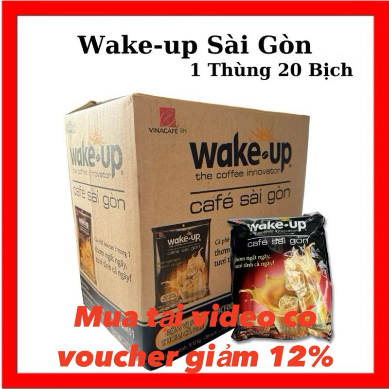 Thùng 20 bịch cafe wake up Sài Gòn (date mới) | Shopee Việt Nam