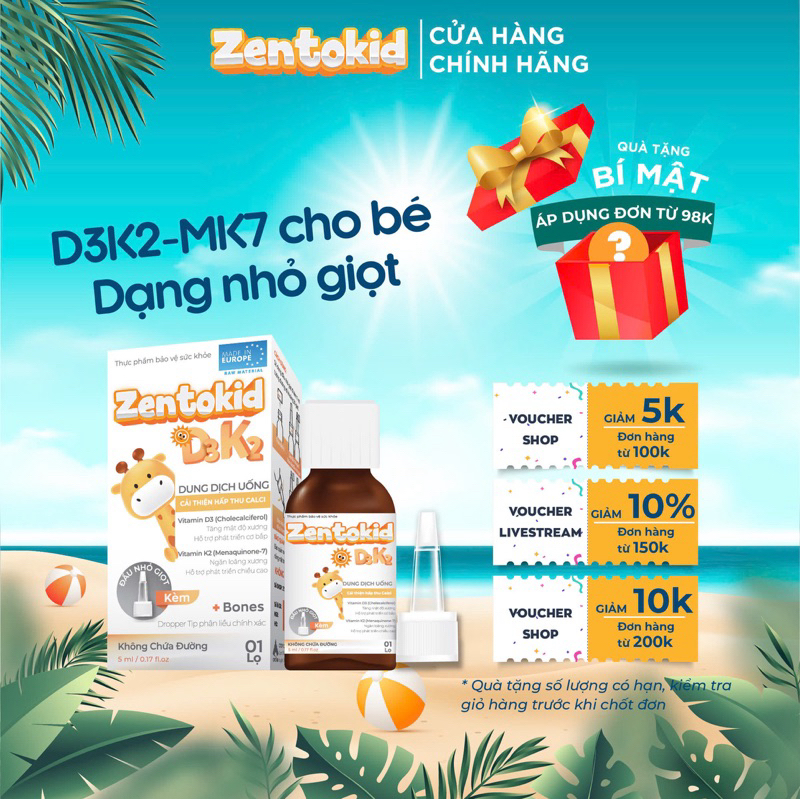 Zentokid D3K2 giúp tăng chiều cao ngăn mồ hôi trộm tăng cường đề kháng ...
