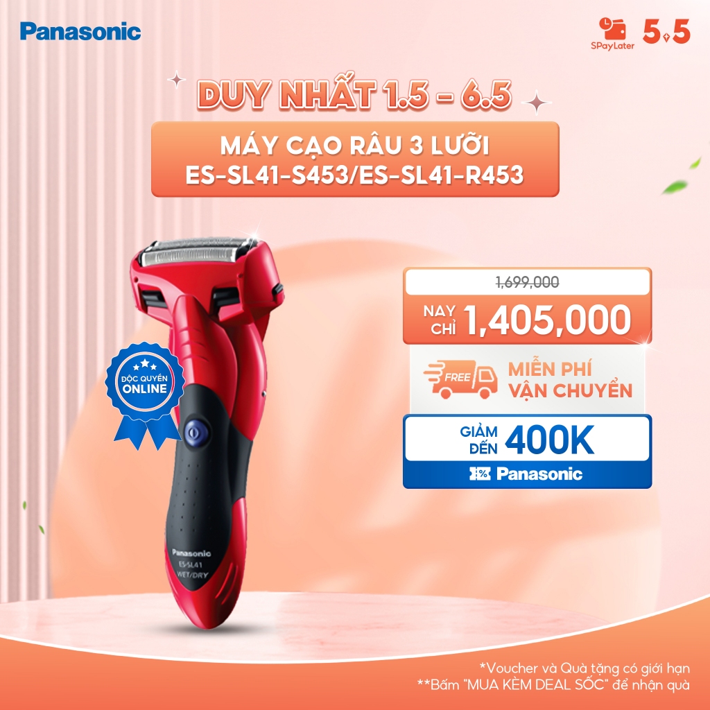 [NHẬP ELPN500H GIẢM 20% TỐI ĐA 500k] Máy cạo râu 3 lưỡi Panasonic ES-SL41-S453/ES-SL41-R453 ...