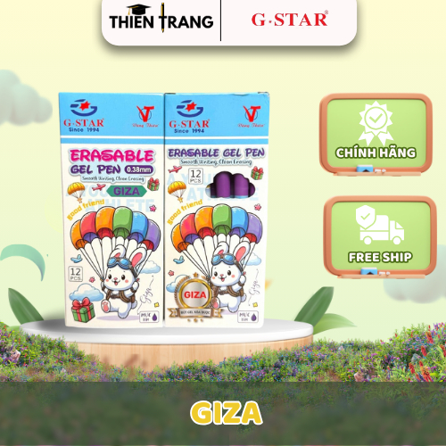 [GIZA] Combo 6/12 Cây Viết Xoá Được / Bút Xoá Được ngòi kim 0,38mm Hiệu GIZA G-Star (Mực Xanh ...