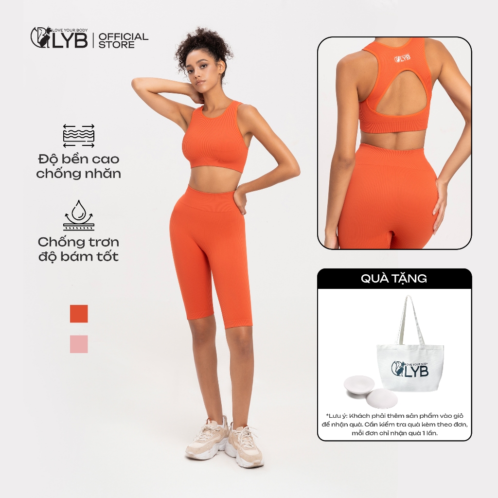 Đồ tập gym yoga nữ LYB form gọn ôm dáng, co giãn 4 chiều, thoáng mát, màu cam nổi bật. | Shopee ...
