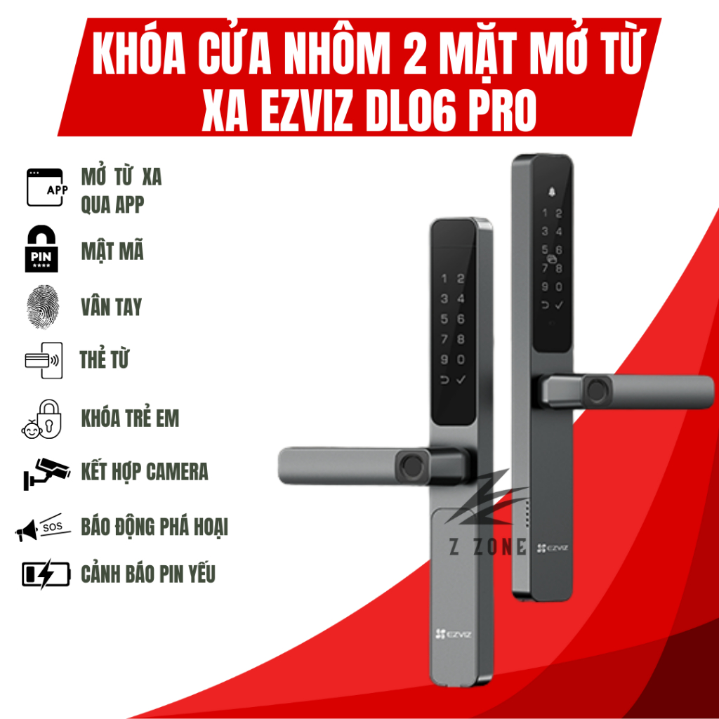 Khóa Cửa Nhôm Vân Tay Thông Minh EZVIZ DL06 Pro – Mở Khóa Từ Xa Qua App ...