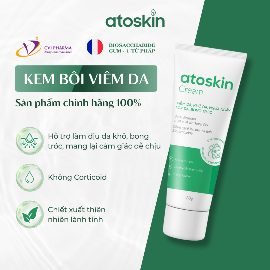 [Atoskin] Kem Bôi Viêm Da - Giảm Ngứa, Chàm, Vảy Nến, Giữ Ẩm Da Cơ Địa ...