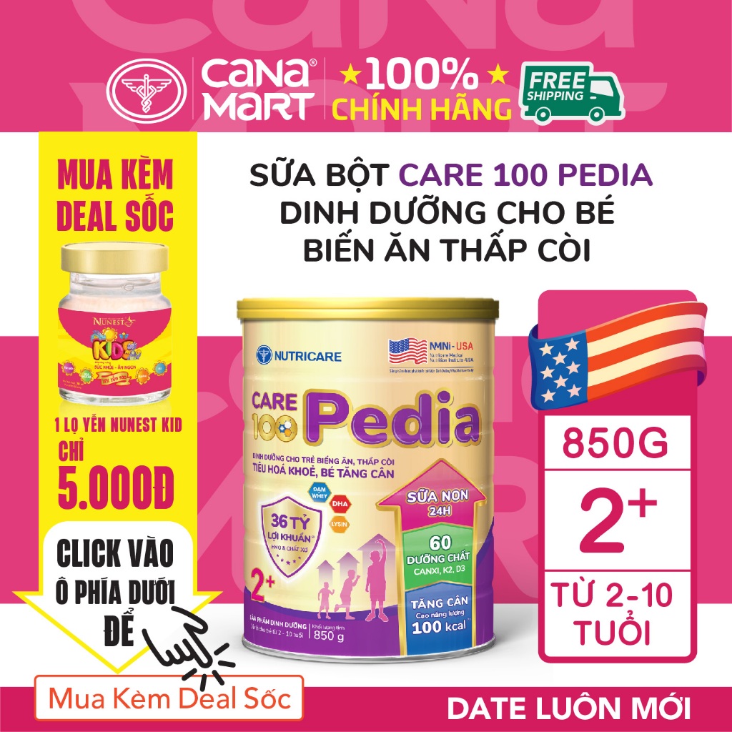 Sữa Bột Nutricare Care 100 Pedia Tiêu Hóa Khỏe Bé Tăng Cân ( 850g ...