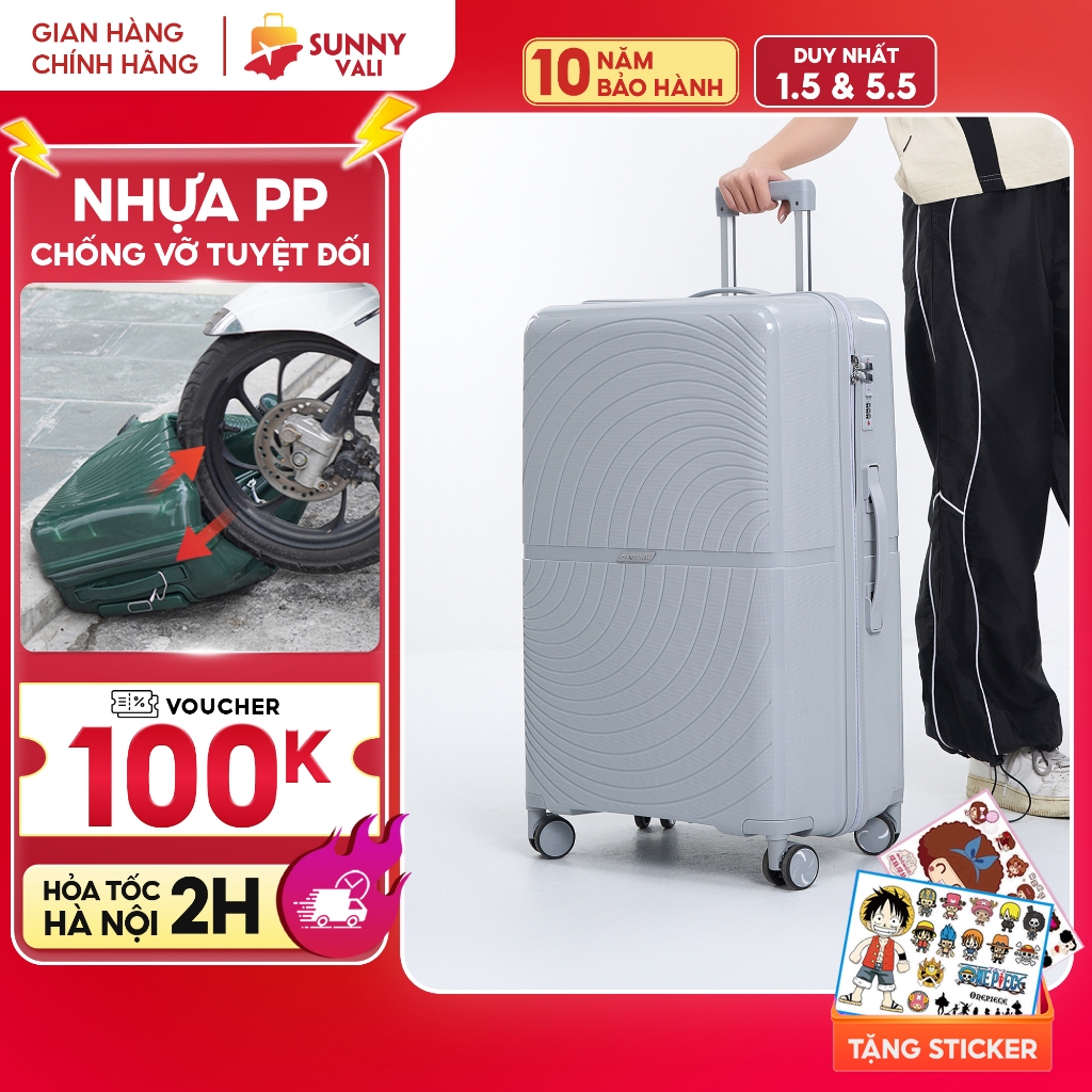 Vali SIZE 28 inch - SUNNY PP11/ROGER - Nhựa PP chống vỡ tuyệt đối, bền ...
