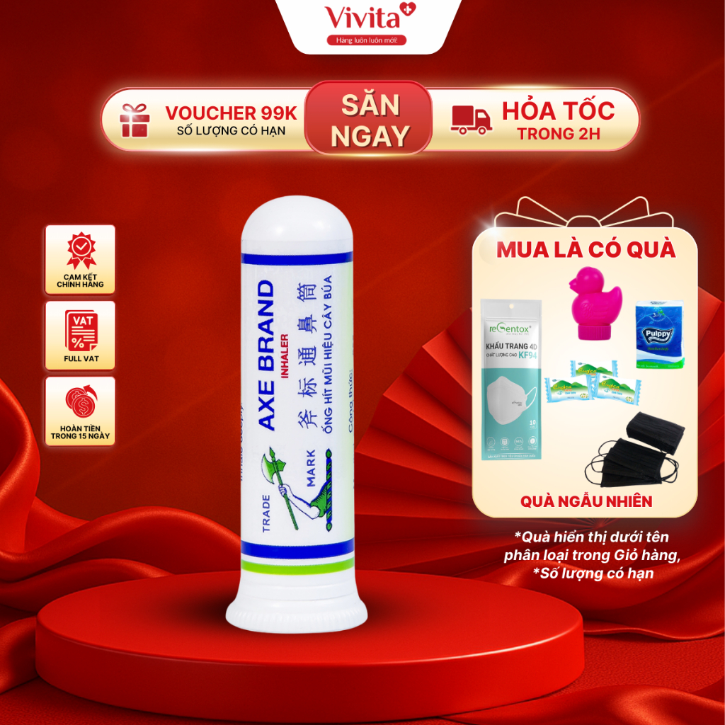 [ CHÍNH HÃNG KÈM QUÀ] Ống Hít Mũi Thái Lan AXE BRAND, INHALER Giảm ...