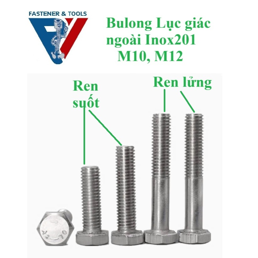 (INOX 201) M10,M12 Bulong lục giác ngoài inox 201 M10,M12 | Shopee Việt Nam