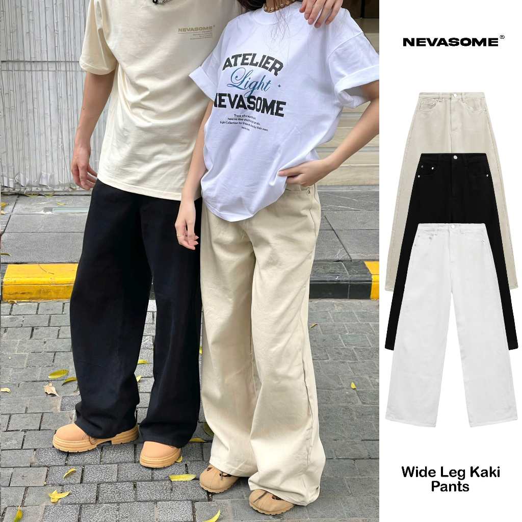 [Xả Hàng] Quần Kaki Ống Rộng Nevasome Wide Leg Trơn Basic Form Rộng Nam ...