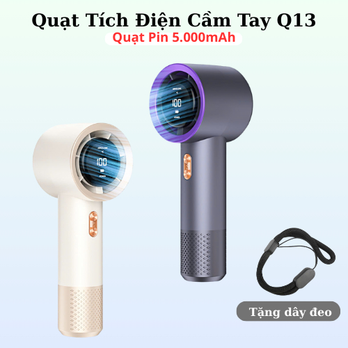 Quạt tích điện - Quạt Mini Cầm Tay Tích Điện Pin Trâu 199 Cấp Độ Gió Có ...
