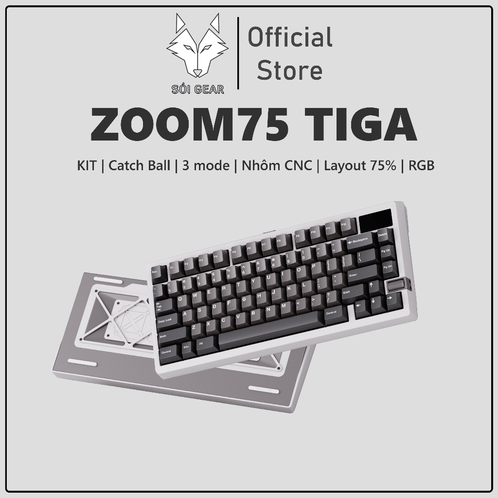 [HỎA TỐC HN - HCM] Zoom75 Tiga - E White | KIT | Catch Ball | Kết nối 3 modes | Nhôm CNC ...
