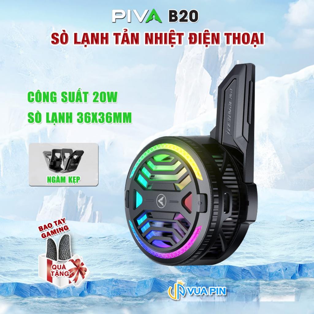 Quạt sò lạnh tản nhiệt điện thoại Piva B20 công suất 20W sò lạnh 36x36mm led RGB Gaming | Shopee ...