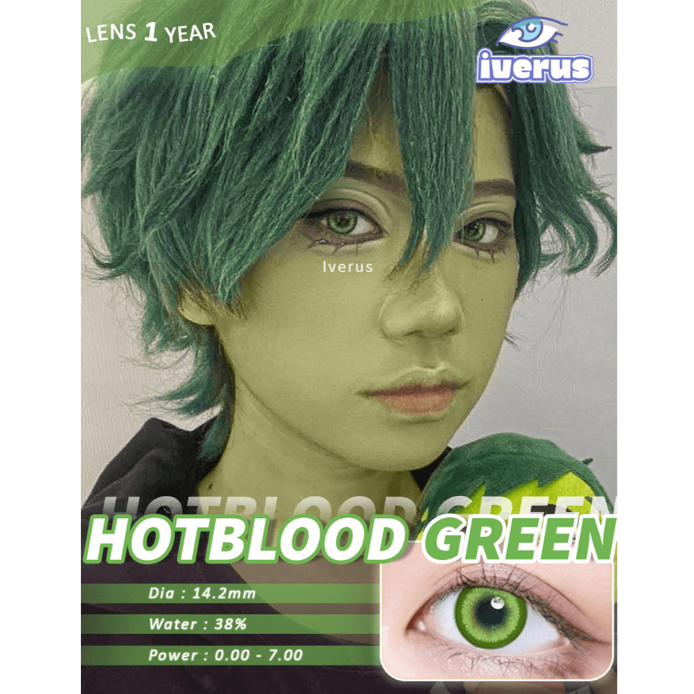 Một cặp kính áp tròng cosplay - Lens cosplay hotblood màu xanh lá giãn ...