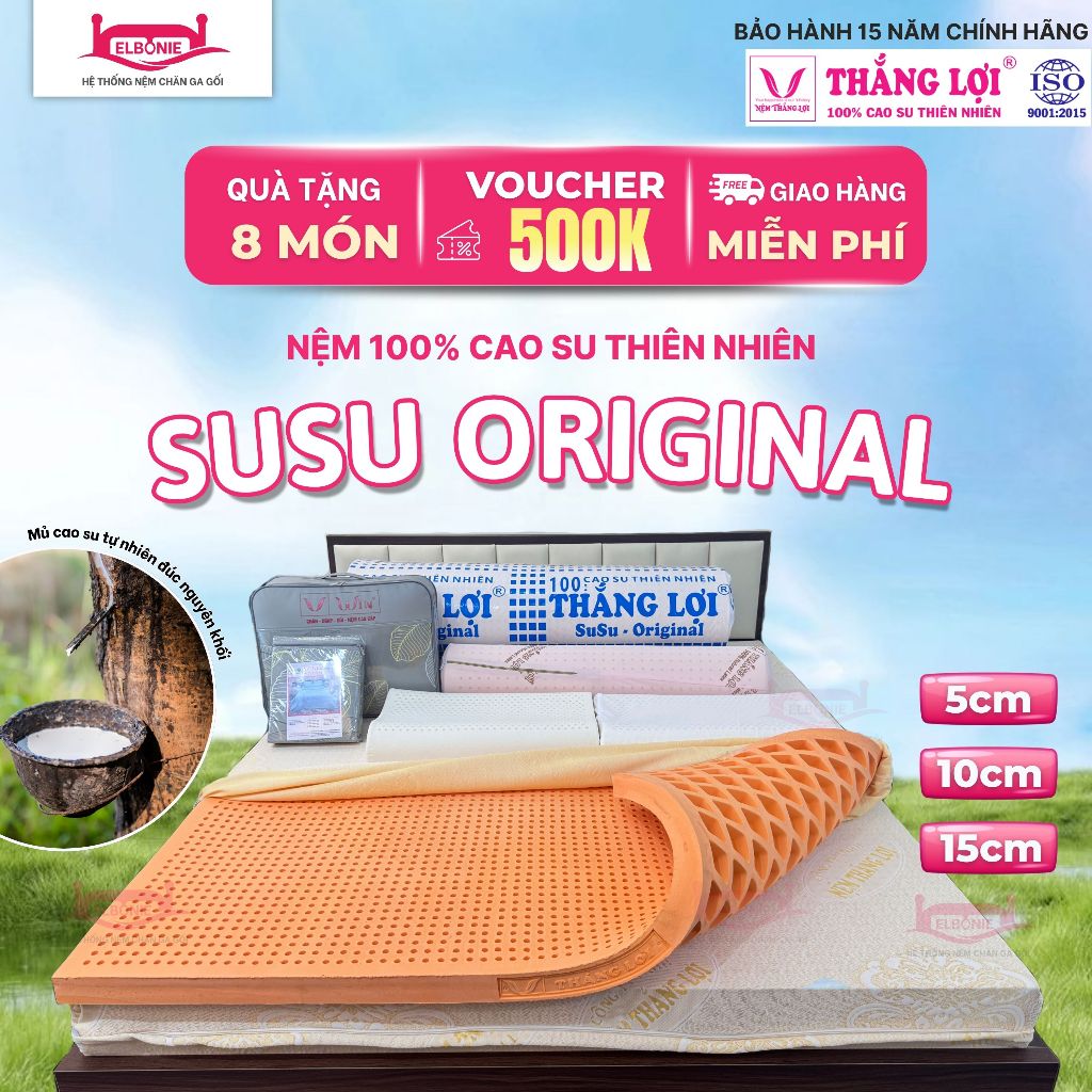 Nệm Cao Su Thiên Nhiên 100%1 Susu Original Thắng Lợi - Bộ Quà 8 Món Cao ...