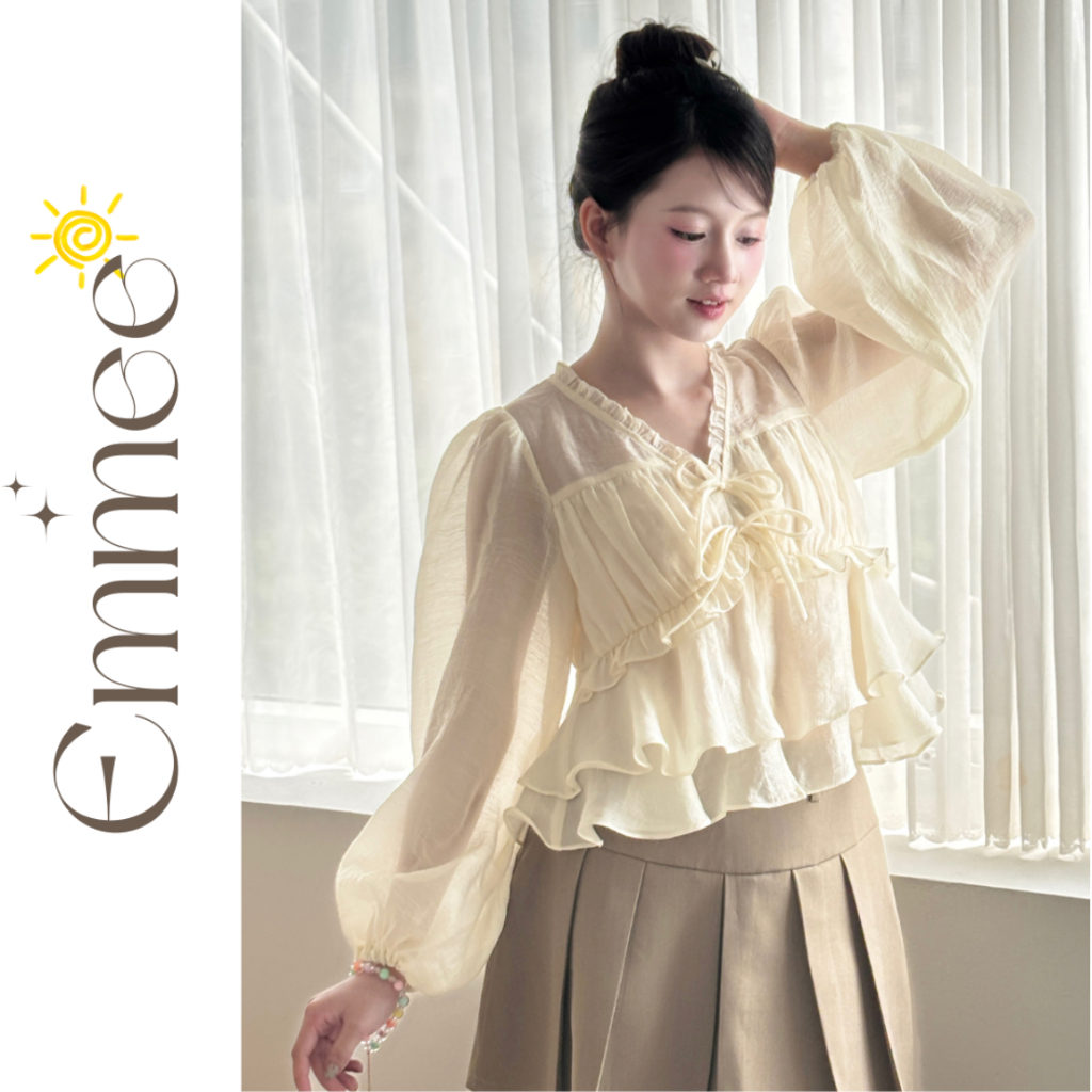 Emmee - Mira shirt - Áo baby doll tơ bèo hot trend | Shopee Việt Nam